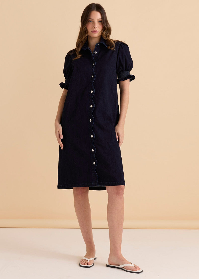 Betty Basics Scallop Denim Dress – Hannas