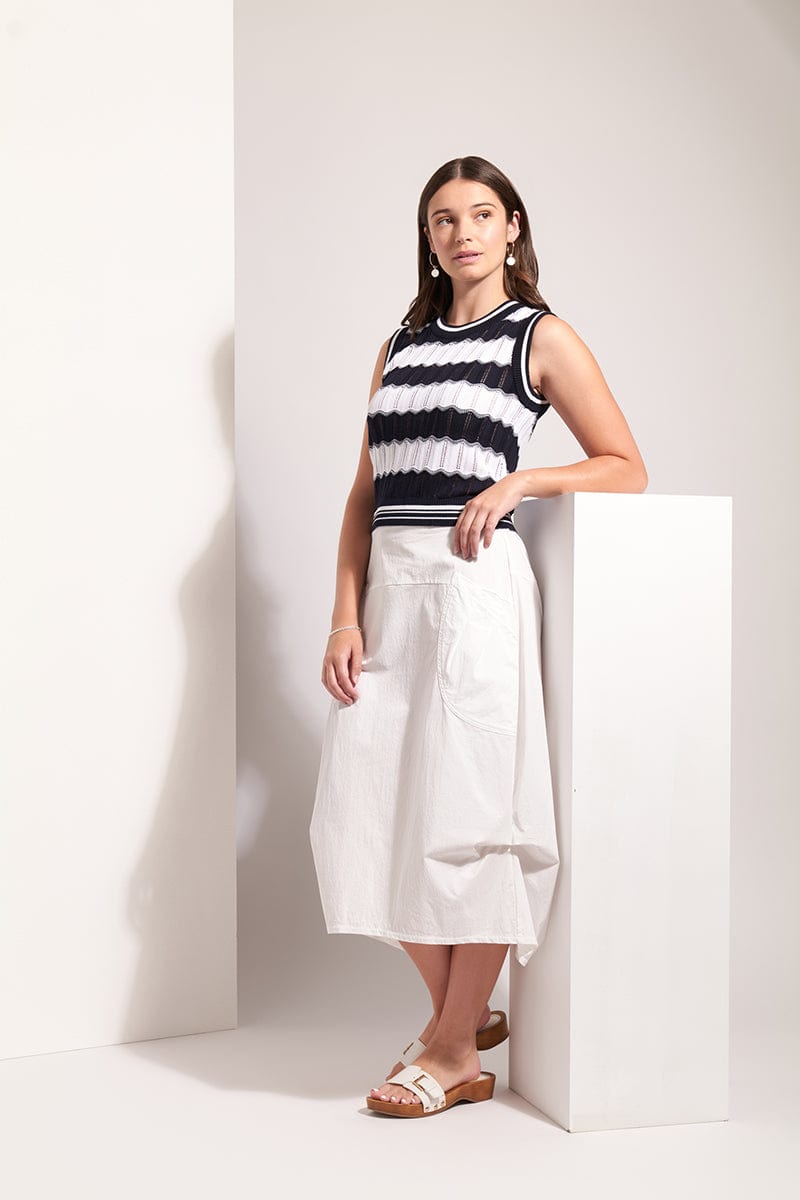 Foil Womens Say Hello Tank - Navy and White – Hannas