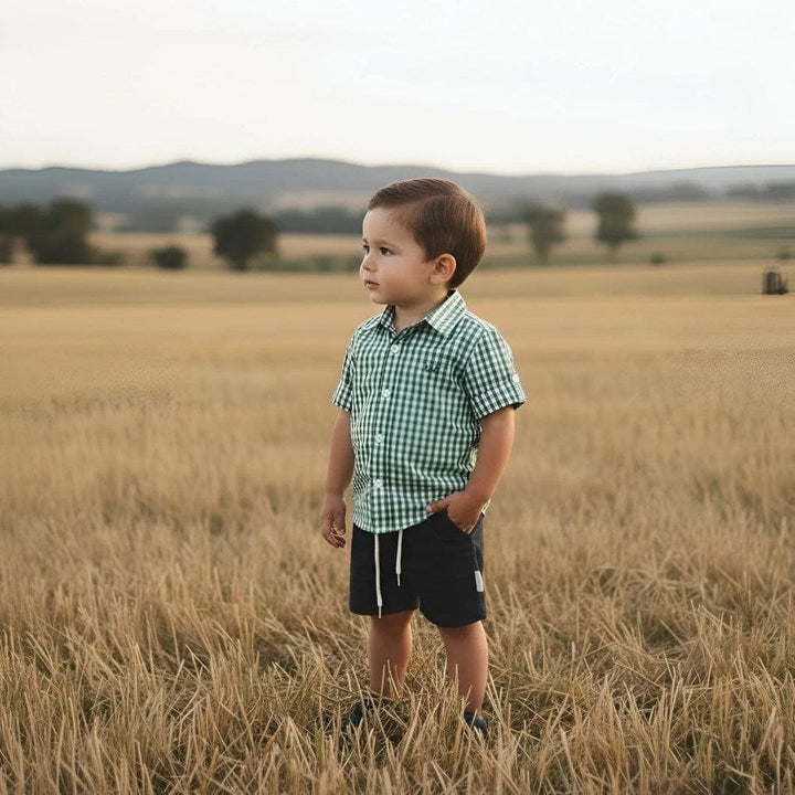 Love Henry Boys Dress Shirt - Bright Green Check – Hannas