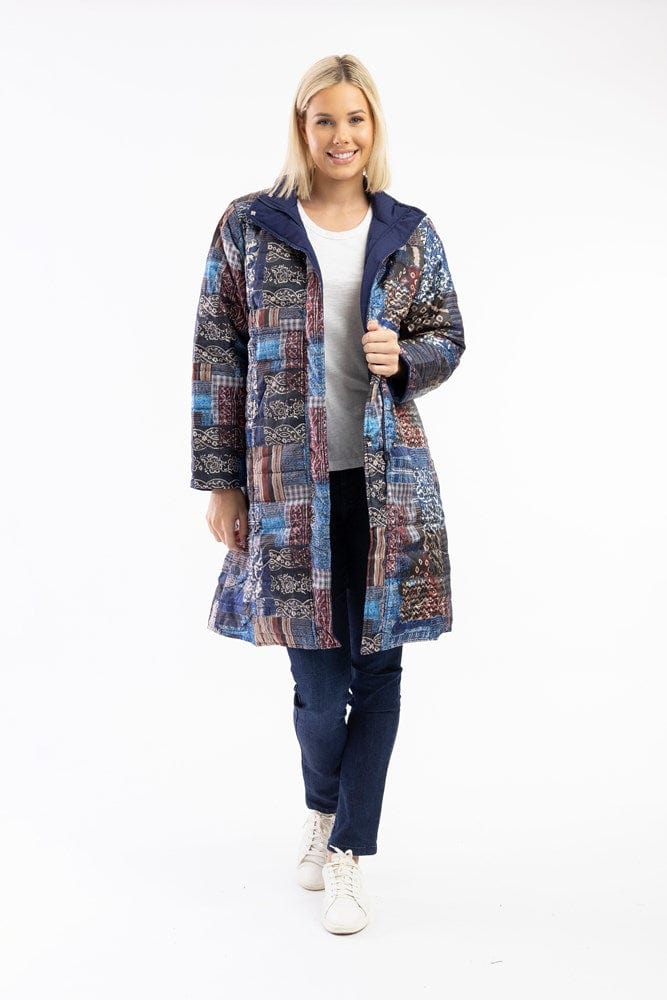 Orientique Womens Reversible Kantha Patch Puffer Coat – Hannas